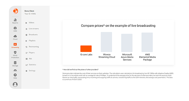 Infrastructure for streaming and video services